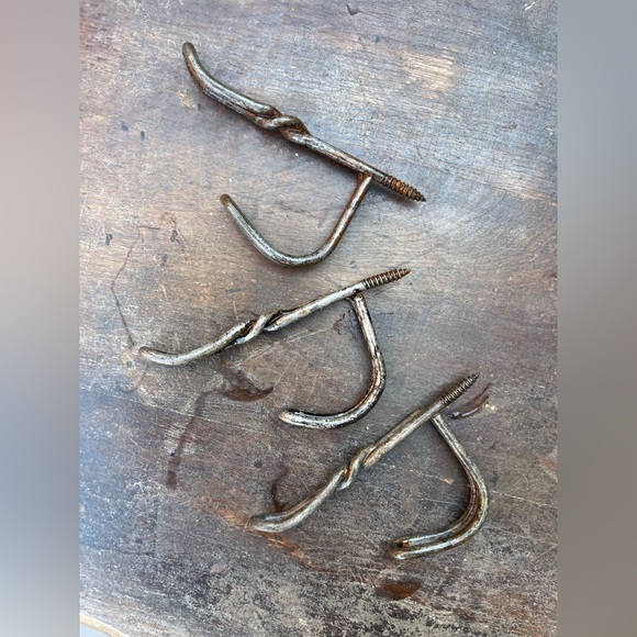 Hand Crafted | Accents | Antique C80s Hand Wrought Iron Screw In Double ...